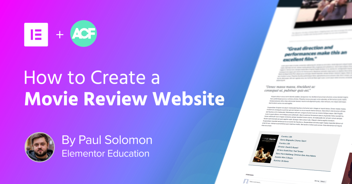 How To Create A Movie Review Website With The ACF Plugin & Elementor