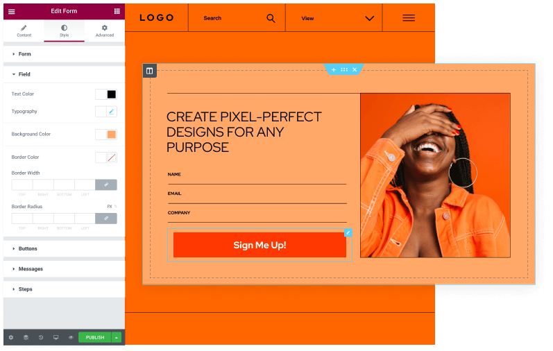The #1 Free Form Builder | Create Forms on WordPress with Elementor