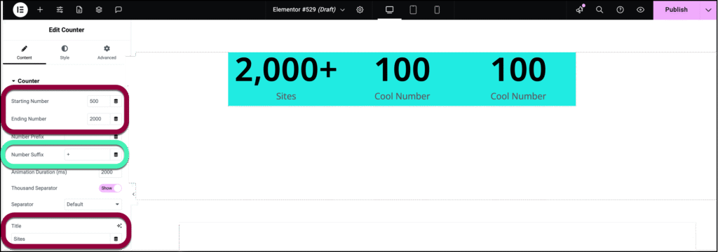 Counter widget | Elementor