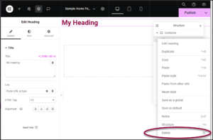 Delete Elements From A Page » Elementor