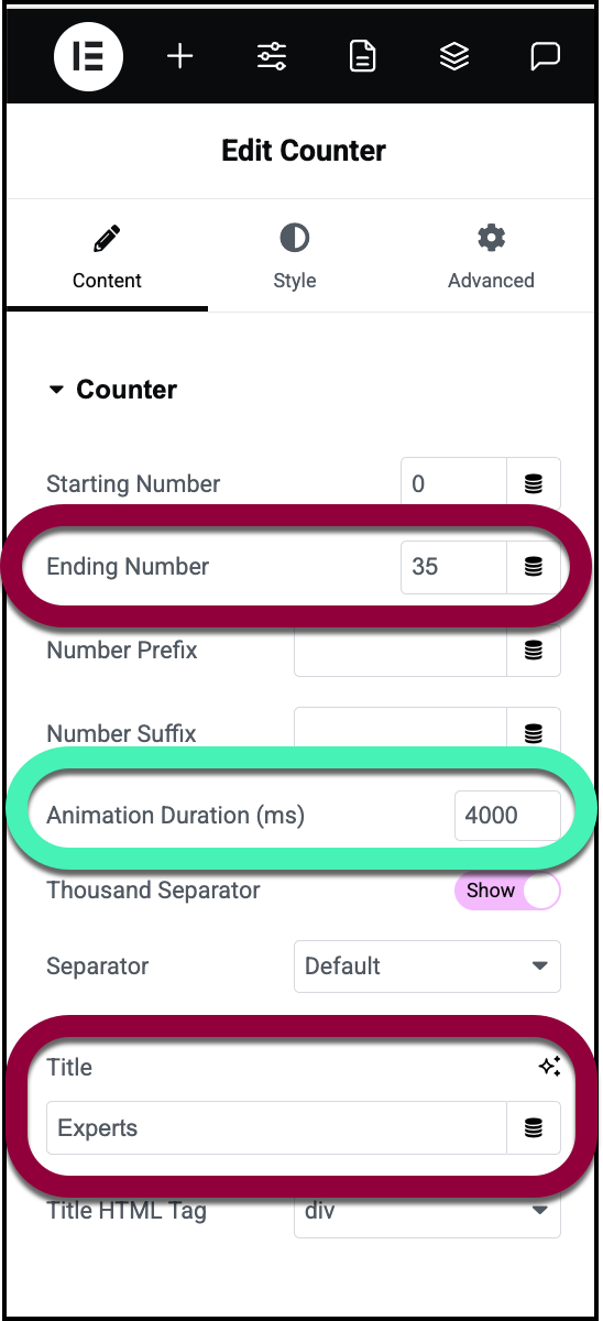Counter widget | Elementor