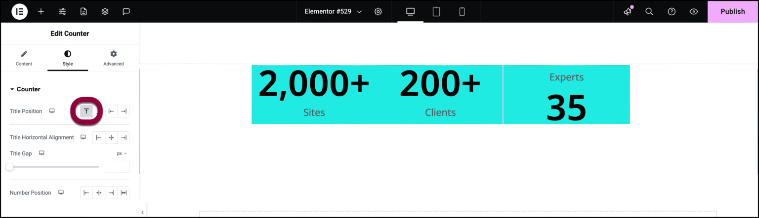 Counter widget | Elementor