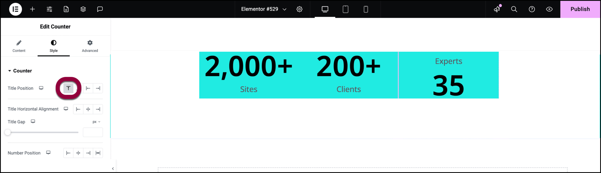 Counter widget | Elementor