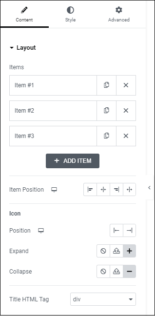 Accordion widget | Elementor