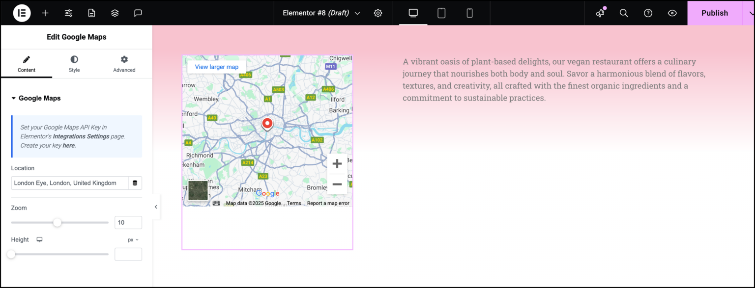 How to Use the Elementor Google Maps widget | Elementor