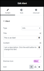 Alert widget | Elementor