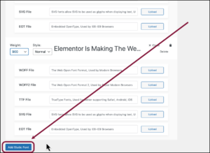 Add custom static fonts | Elementor