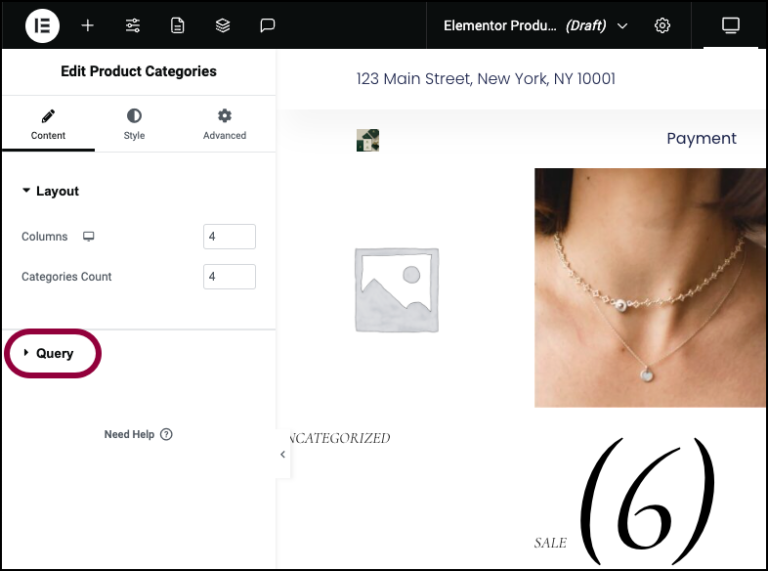 WooCommerce Product Categories widget | Elementor