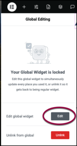 Create a global widget | Elementor
