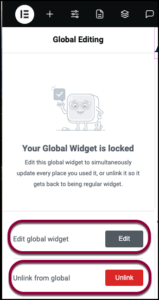 Create a global widget | Elementor