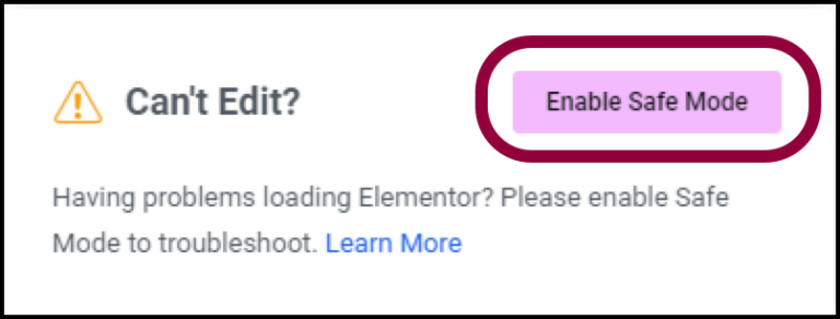 What is Safe Mode And How to Use It? | Elementor
