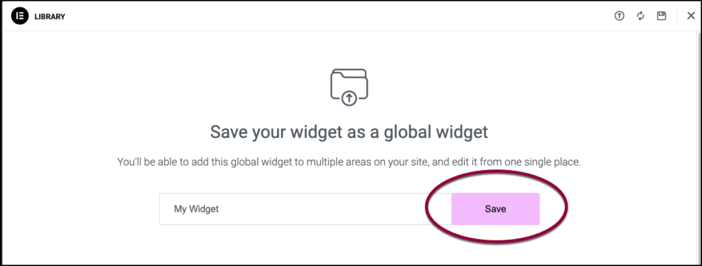 Create a global widget | Elementor