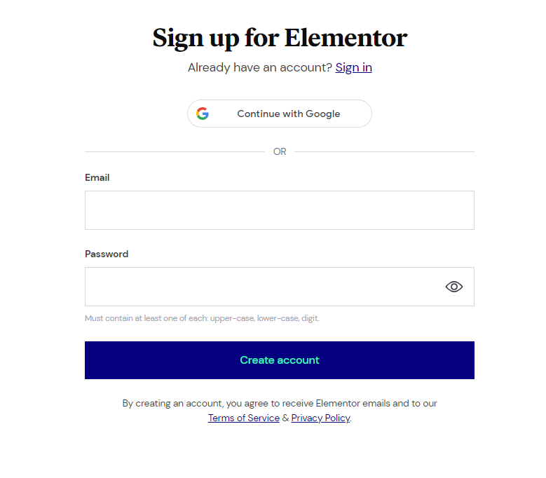 How Do I Register For An Elementor Account Elementor