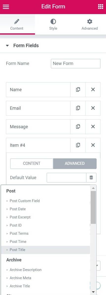 Forms FAQ » Elementor
