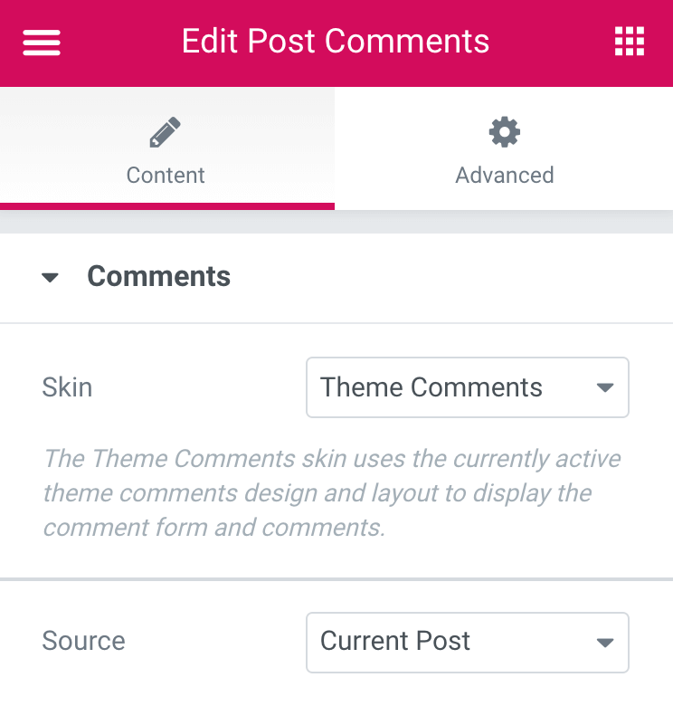 Post Comments Widget Elementor