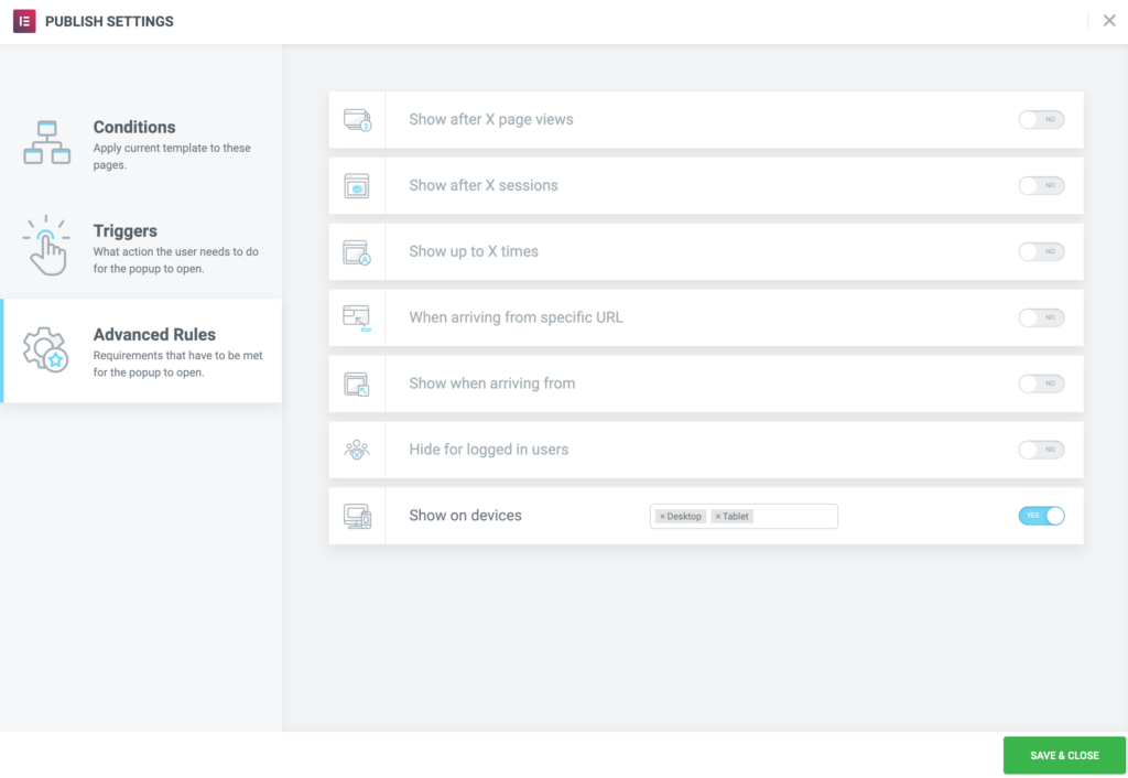 Create a fly-in popup | Elementor