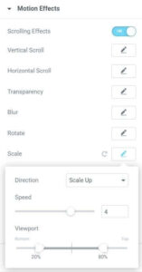 Scrolling Effects - Scale | Elementor
