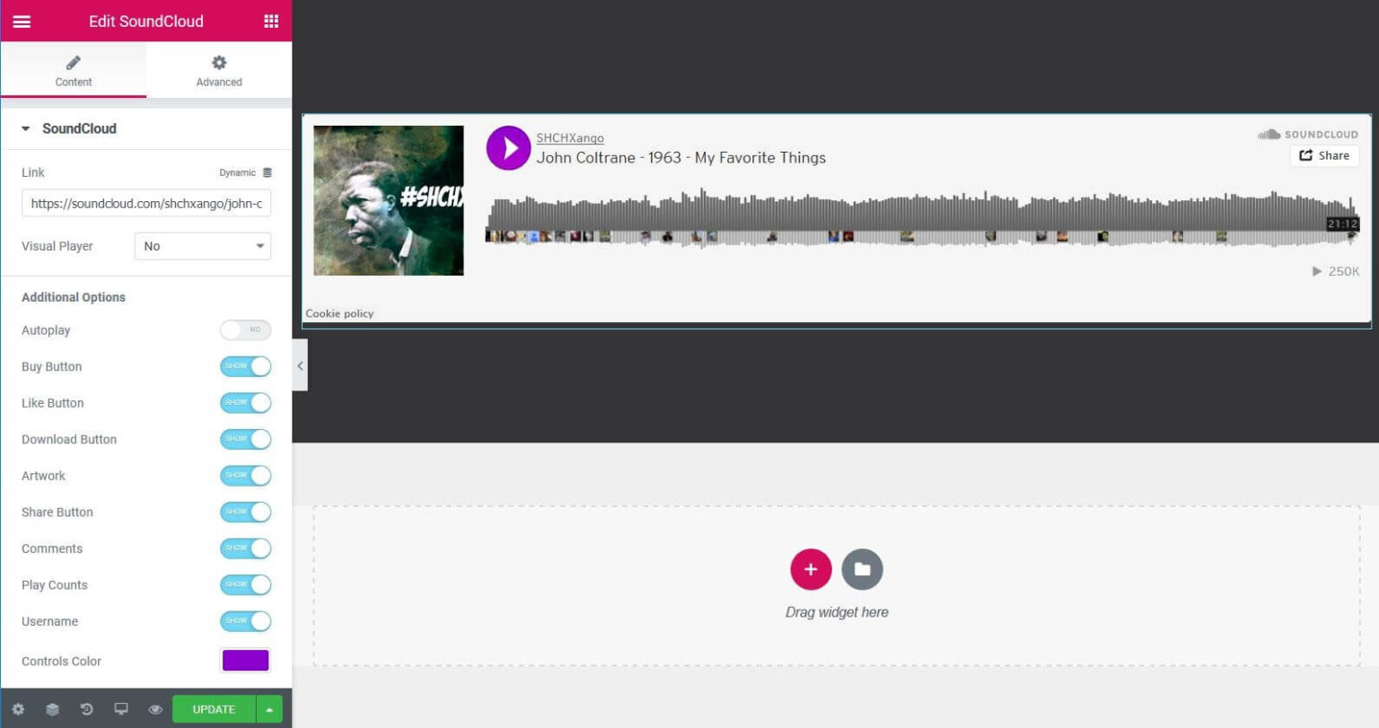 SoundCloud widget | Elementor