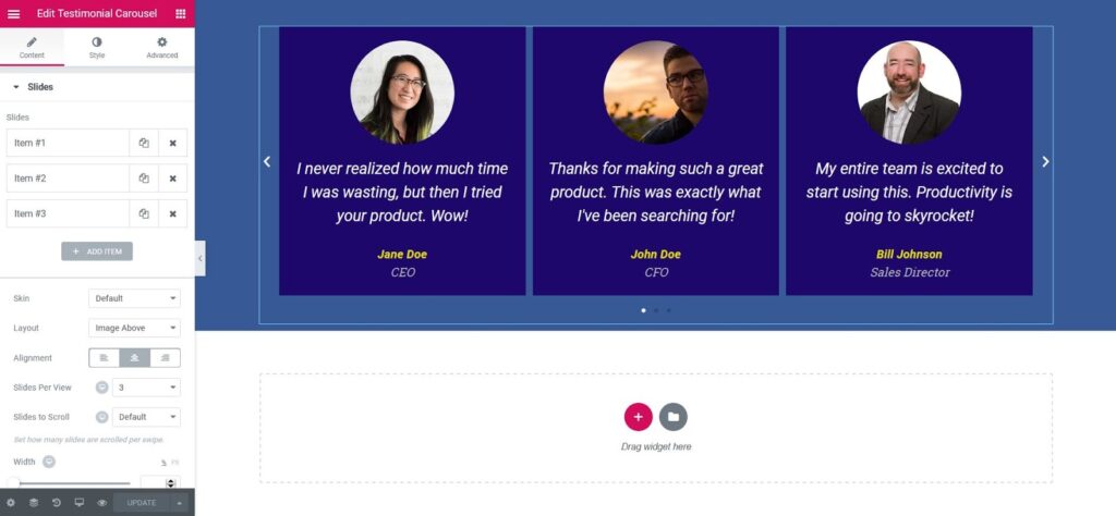 Testimonial Carousel Pro Elementor