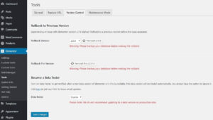 Rollback To A Previous Version Of Elementor » Elementor