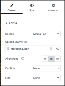 Lottie widget | Elementor