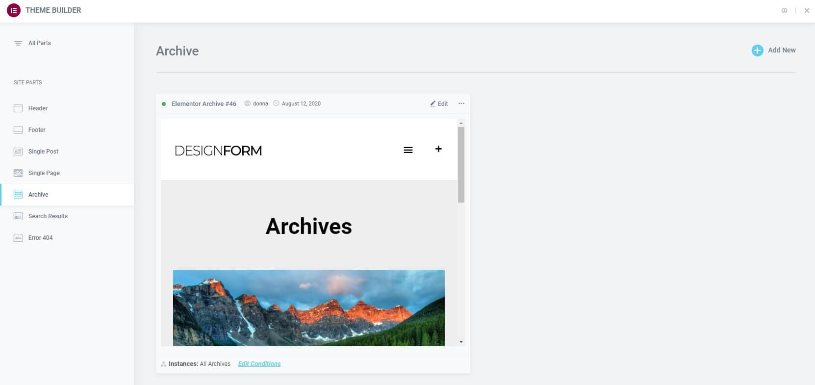 Create or modify archive templates | Elementor