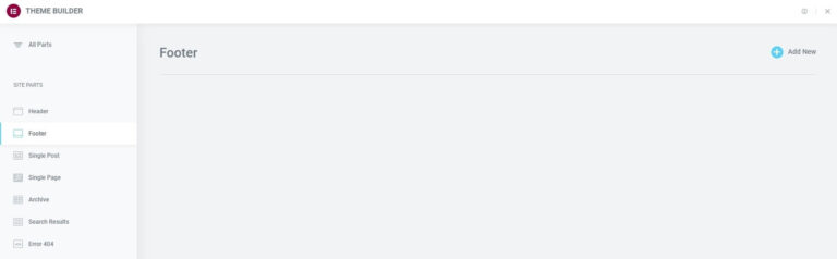 Create or modify your footer | Elementor