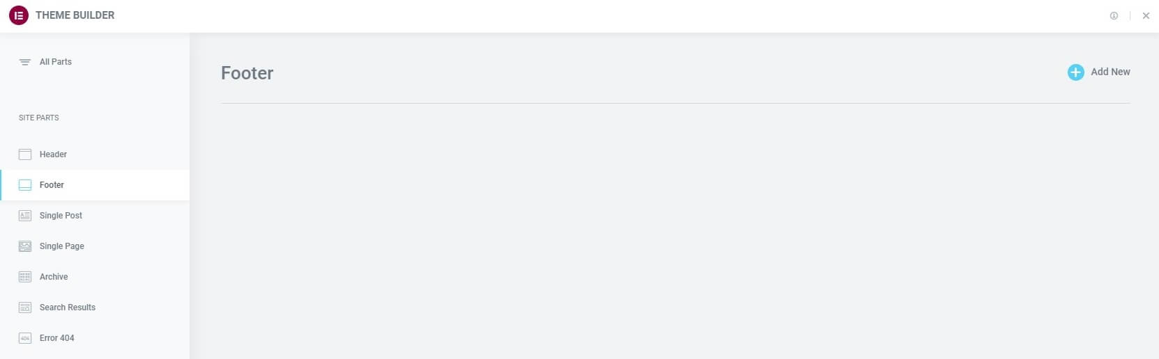 Create or modify your footer | Elementor