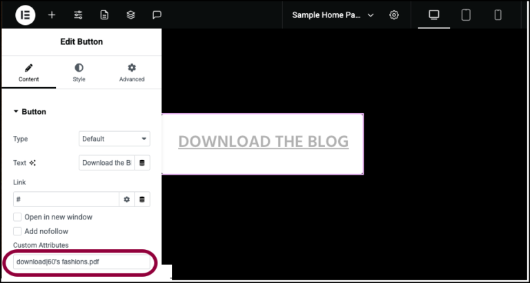 Custom Link Attributes | Elementor