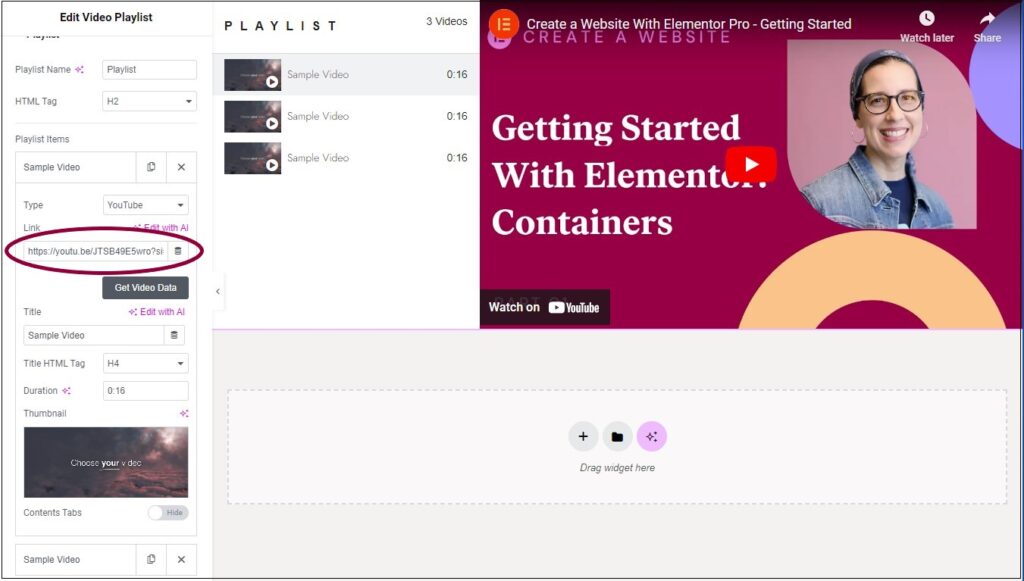 Video Playlist Widget » Elementor