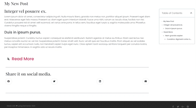 How To Create A Read More Toggle In Posts Elementor