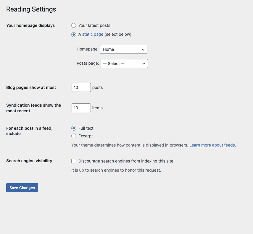 Assign The Home Page Elementor