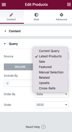 WooCommerce Products Elementor