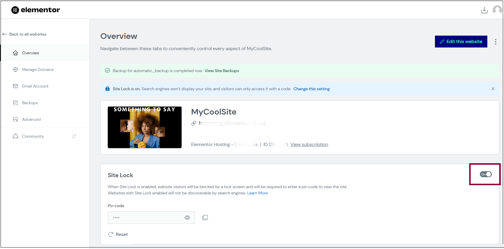Taking Your Site Live » Elementor
