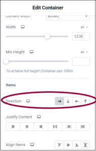 How do I arrange the elements in a container? | Elementor