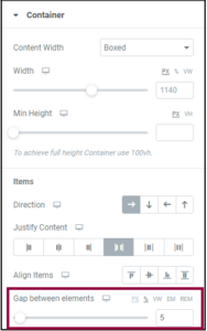 Spacing identical elements in a container | Elementor