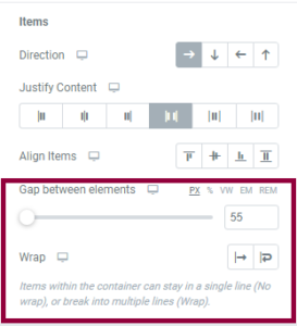Spacing identical elements in a container | Elementor