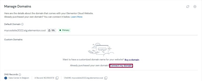 Add a Custom Domain Name for your Elementor Hosted Website | Elementor