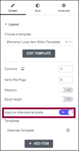 Add an alternate template in a loop grid | Elementor
