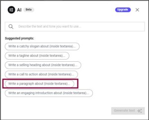 Write text using Elementor AI | Elementor