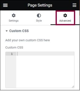 Add custom CSS | Elementor