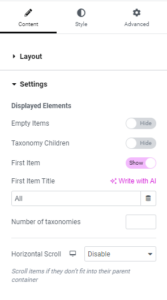 Taxonomy Filter widget | Elementor