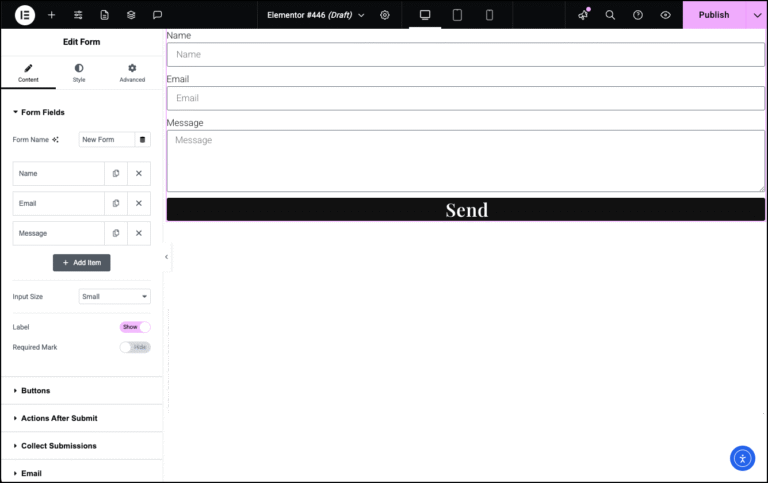 Add a Subscribe Form using Elementor Pro’s Form Builder | Elementor