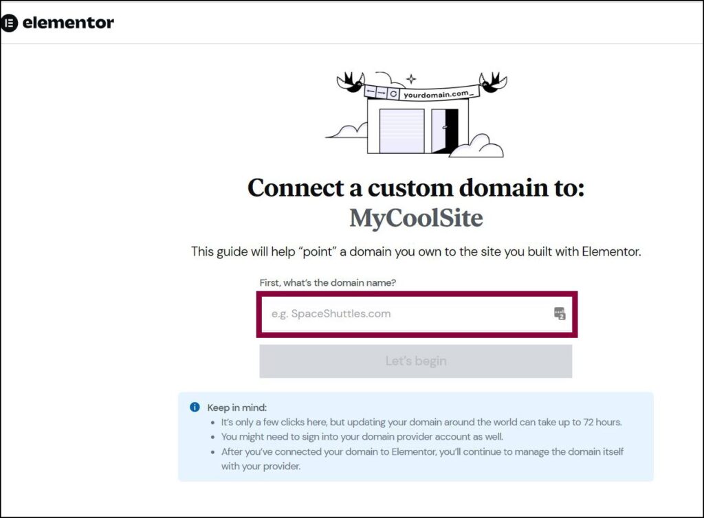 Connect a custom domain | Elementor