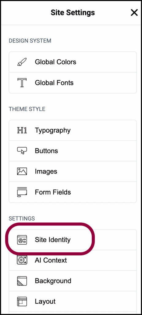 Set Up Your Site Identity » Elementor