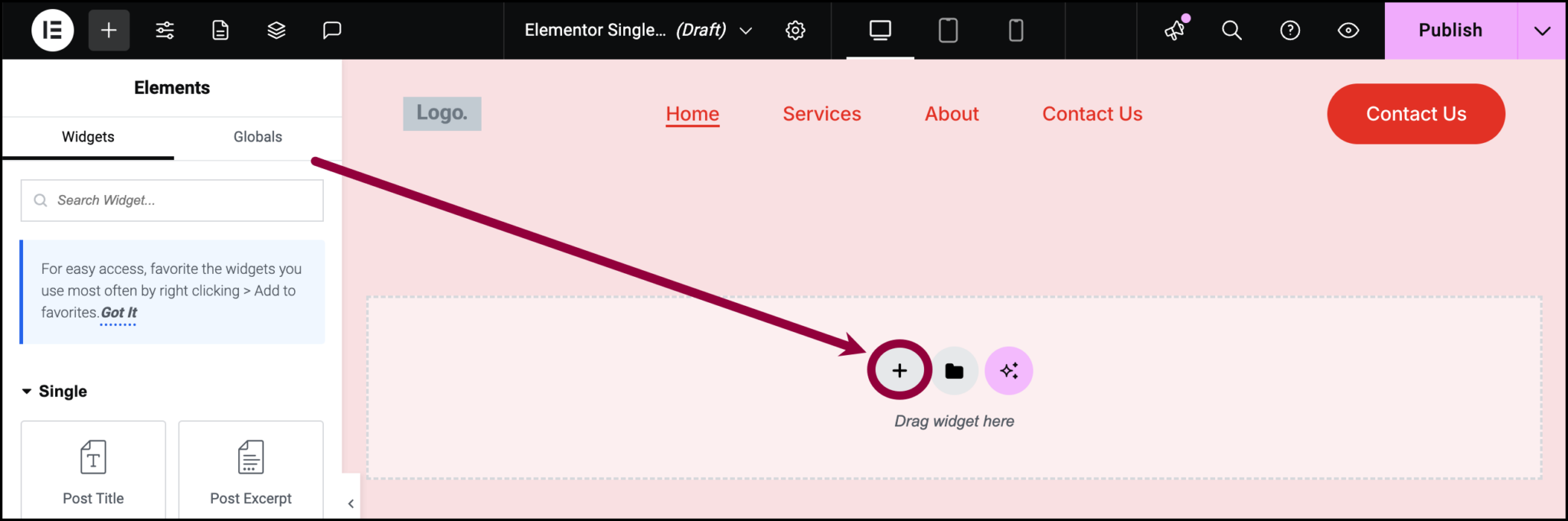 Create a single page template using Flexbox containers | Elementor
