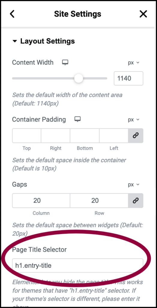 Hide page titles | Elementor