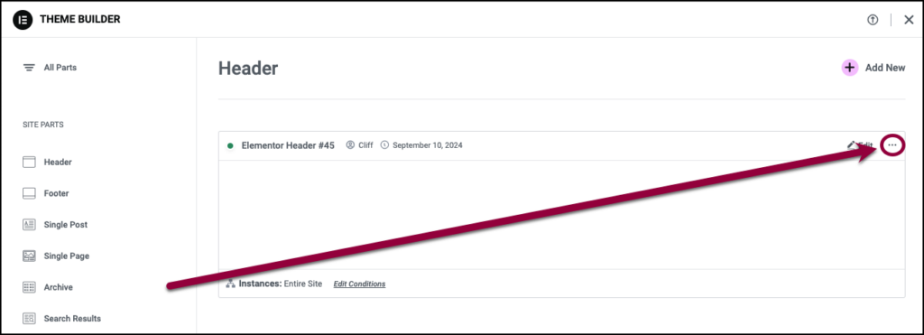 How to Edit Header in WordPress with Elementor
