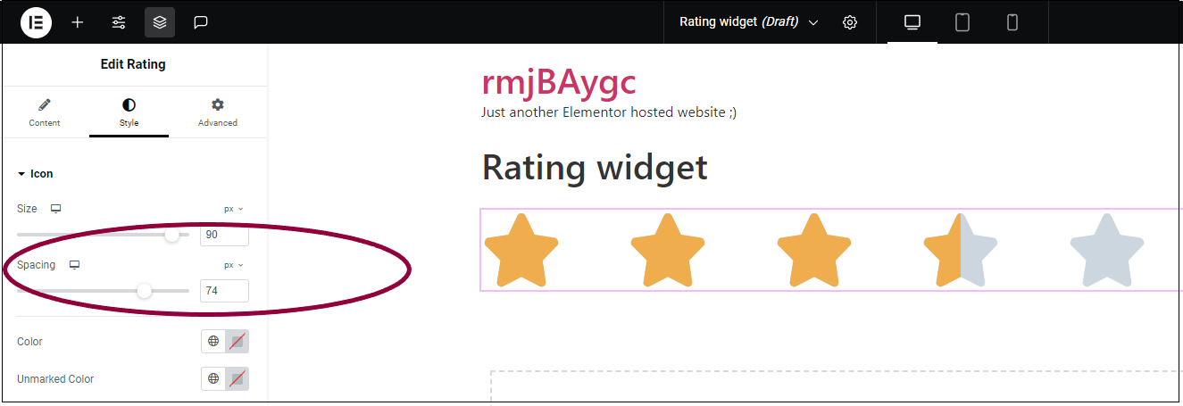 Rating widget | Elementor