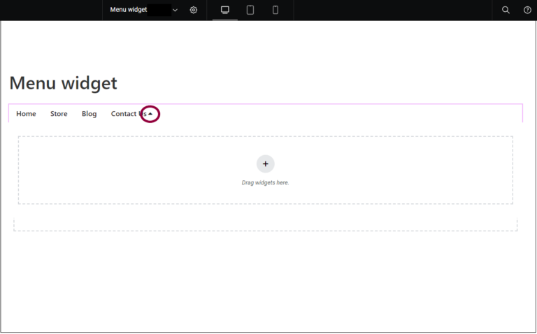 Menu widget | Elementor